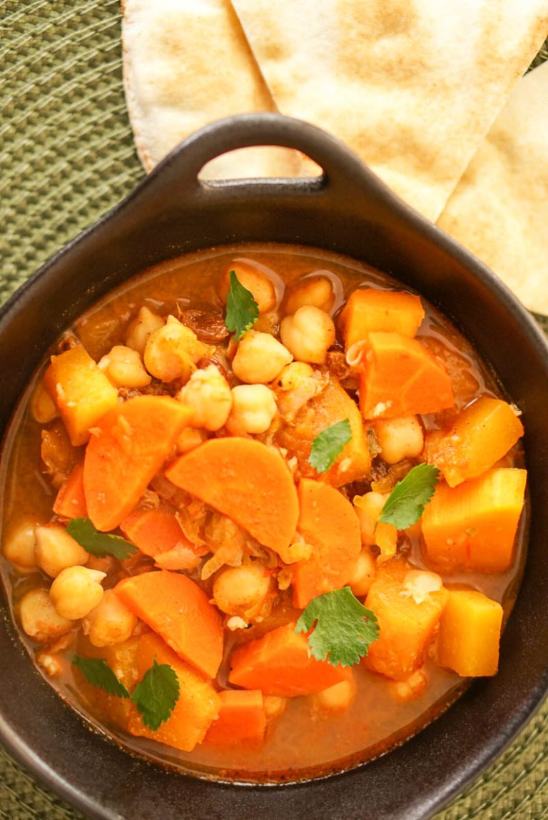 Spicy Moroccan Harissa Stew With Pumpkin And Chickpeas