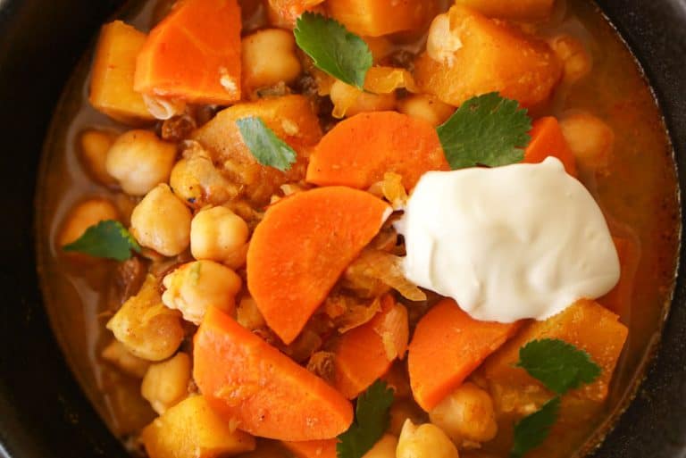 Spicy Moroccan Harissa Stew With Pumpkin And Chickpeas
